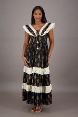Navy Ruffle Summer Maxi Dress – Elegant Vacation Dress – Advance ...
