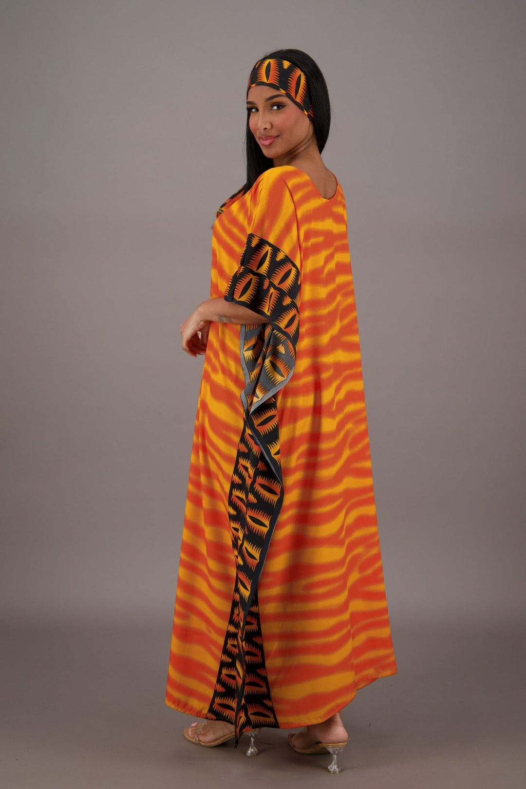 Bold Orange Zebra Print Kaftan - African Fashion Staple – Advance ...
