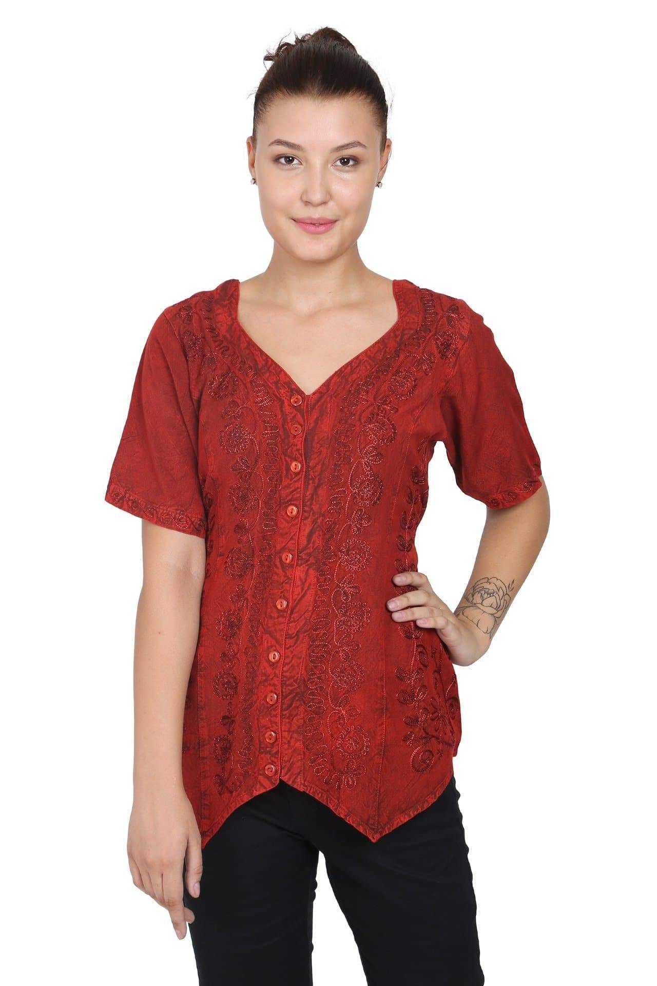 Short Sleeve Renaissance Blouse (SM-1X/2X) 1664 – Advance Apparels Inc